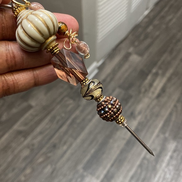 Hand Crafted | Office | Stainless Steel Beaded Pokey Tool With Cream ...